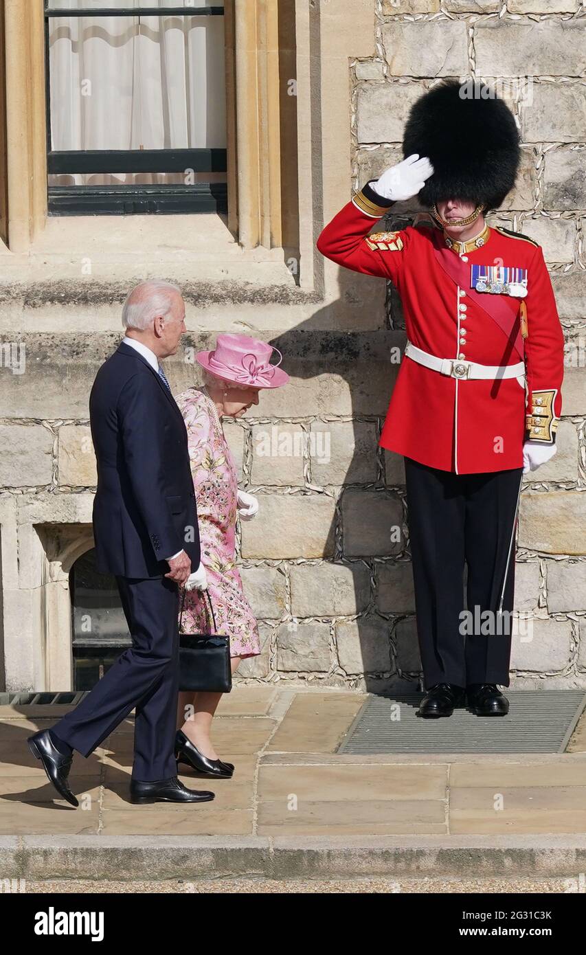 Queen Elizabeth II with US President Joe Biden during his visit to ...