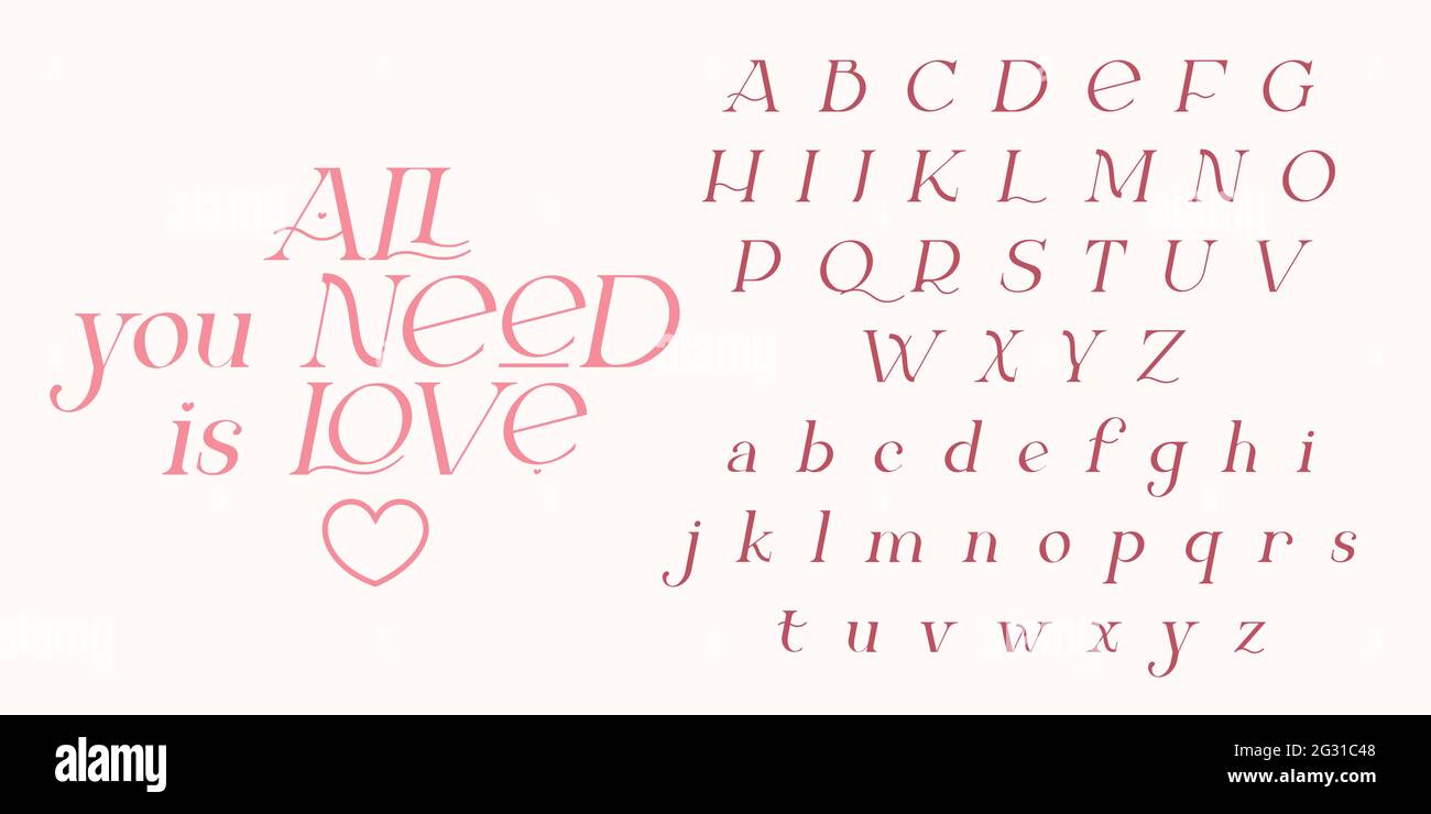 Modern sans serif elegance font. Classic minimal high contrast wedding ...