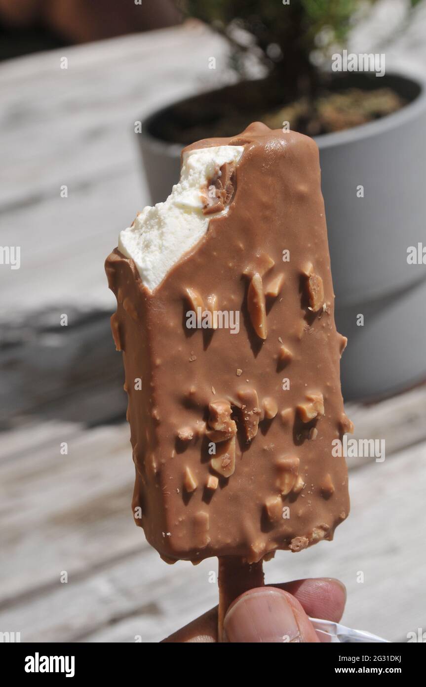 Dragor / Denmark. 13 June 2021, Ice cream on shun shine summer weather ...
