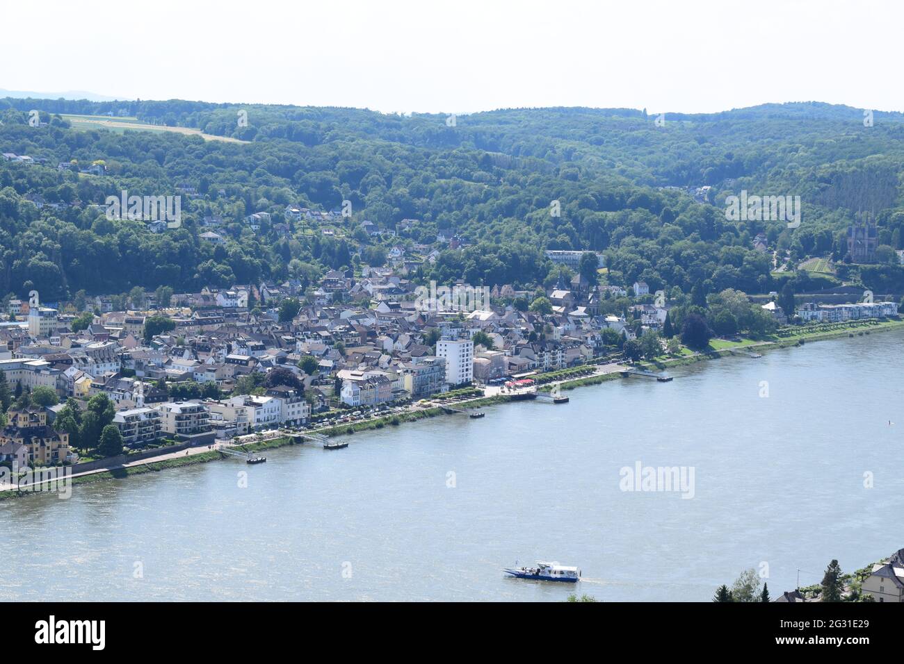 high angle view into Rhine valley between Erpel and Remagen Stock Photo ...