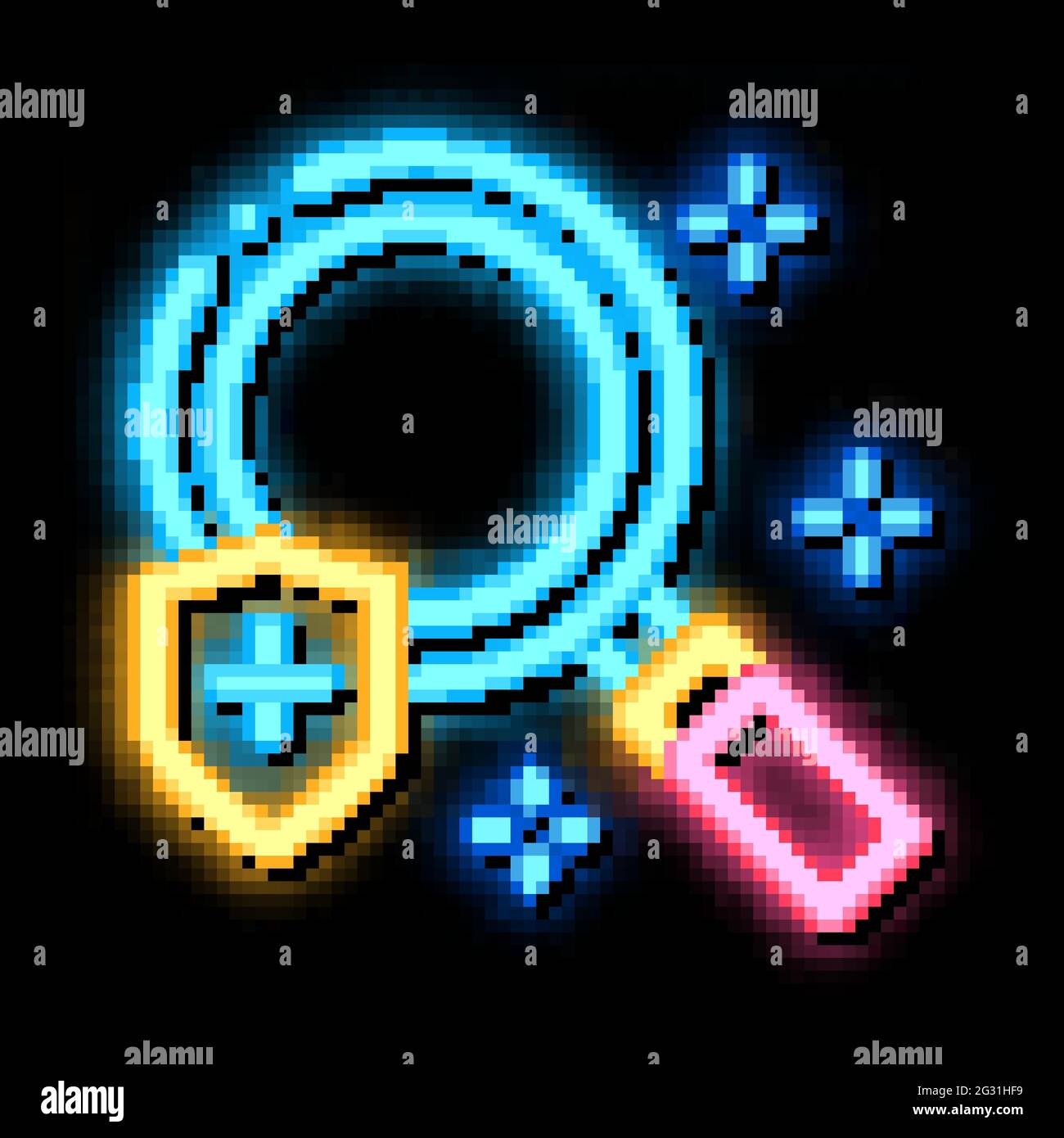 health research insurance neon glow icon illustration Stock Vector ...