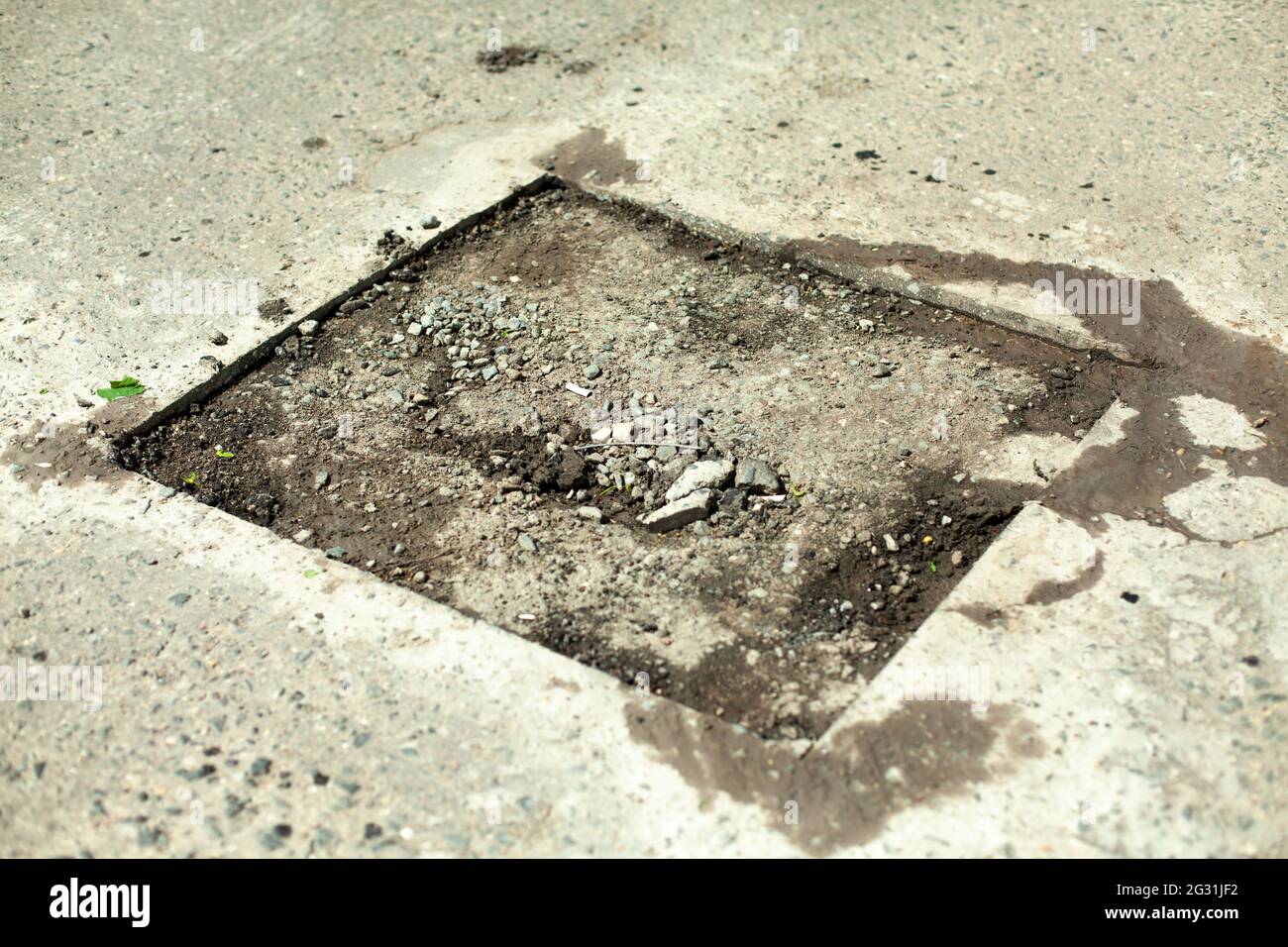 Holes in the road hi-res stock photography and images - Alamy