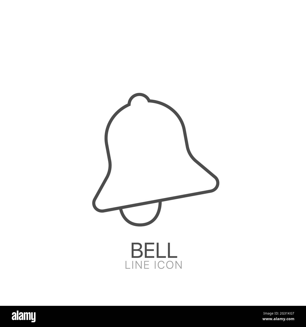 Bell icon or logo in line style. Vector outline pictogram for ...