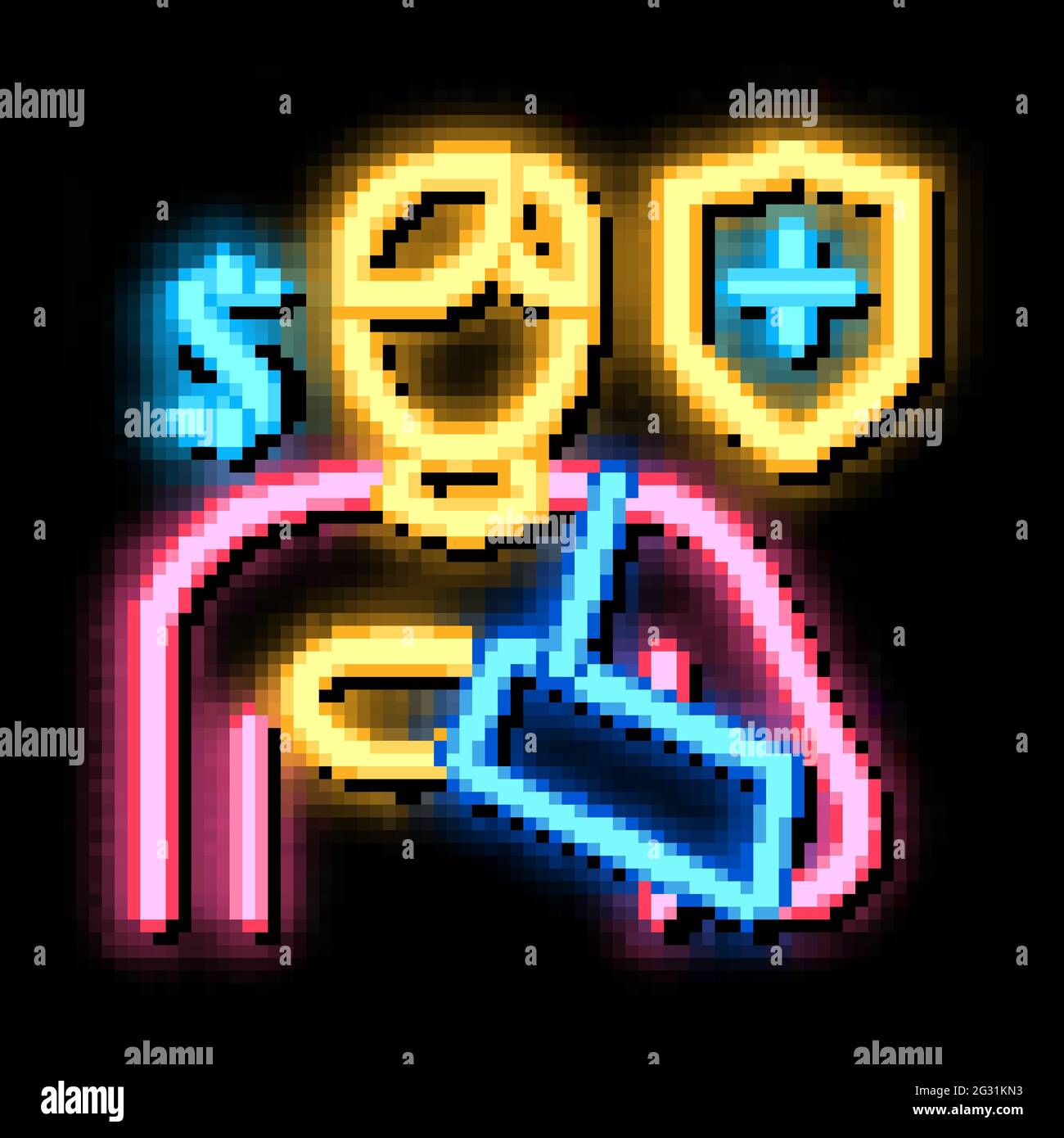 trauma insurance neon glow icon illustration Stock Vector Image & Art ...