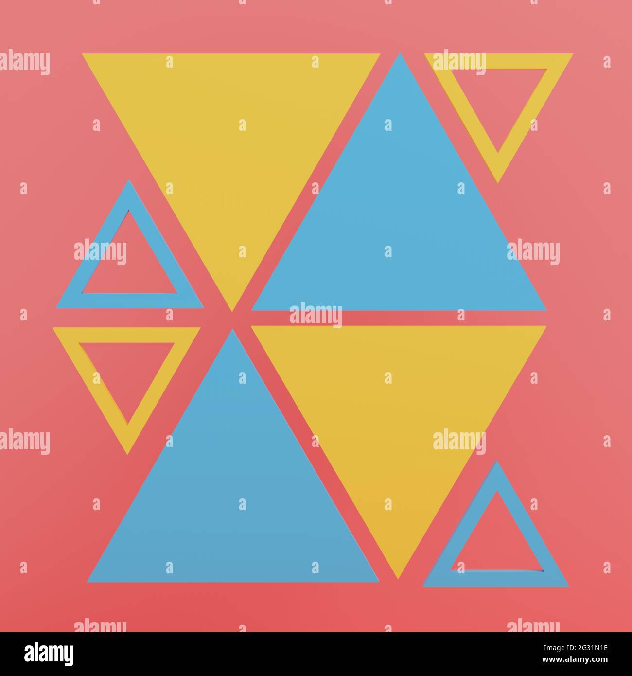 Abstract 3D illustration of colorful triangles Stock Photo - Alamy