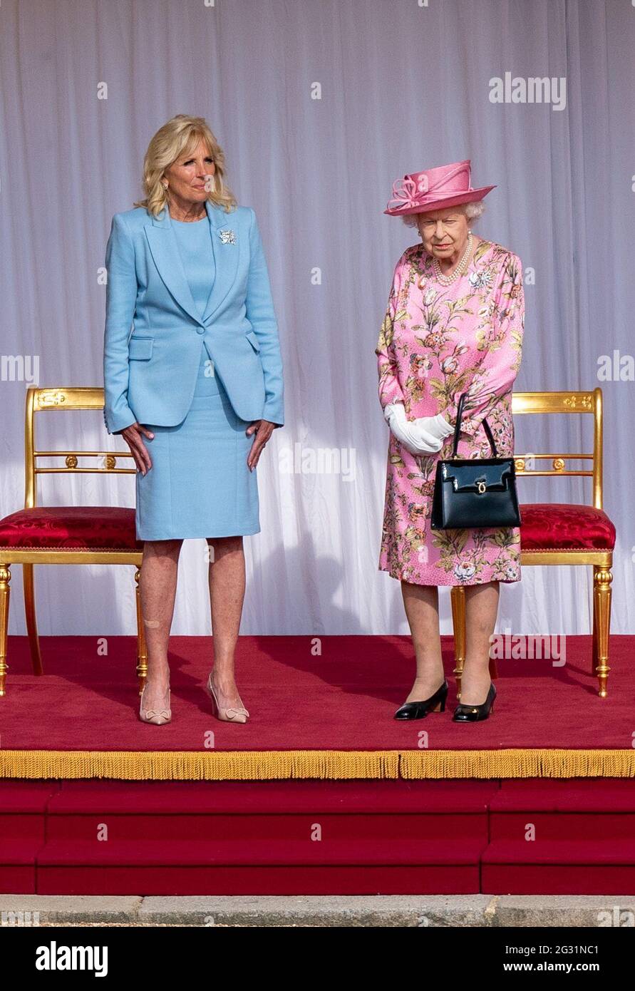 Queen Elizabeth II with US President Joe Biden and First Lady Jill ...