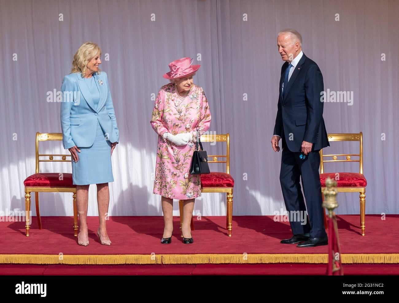 Queen Elizabeth II with US President Joe Biden and First Lady Jill ...