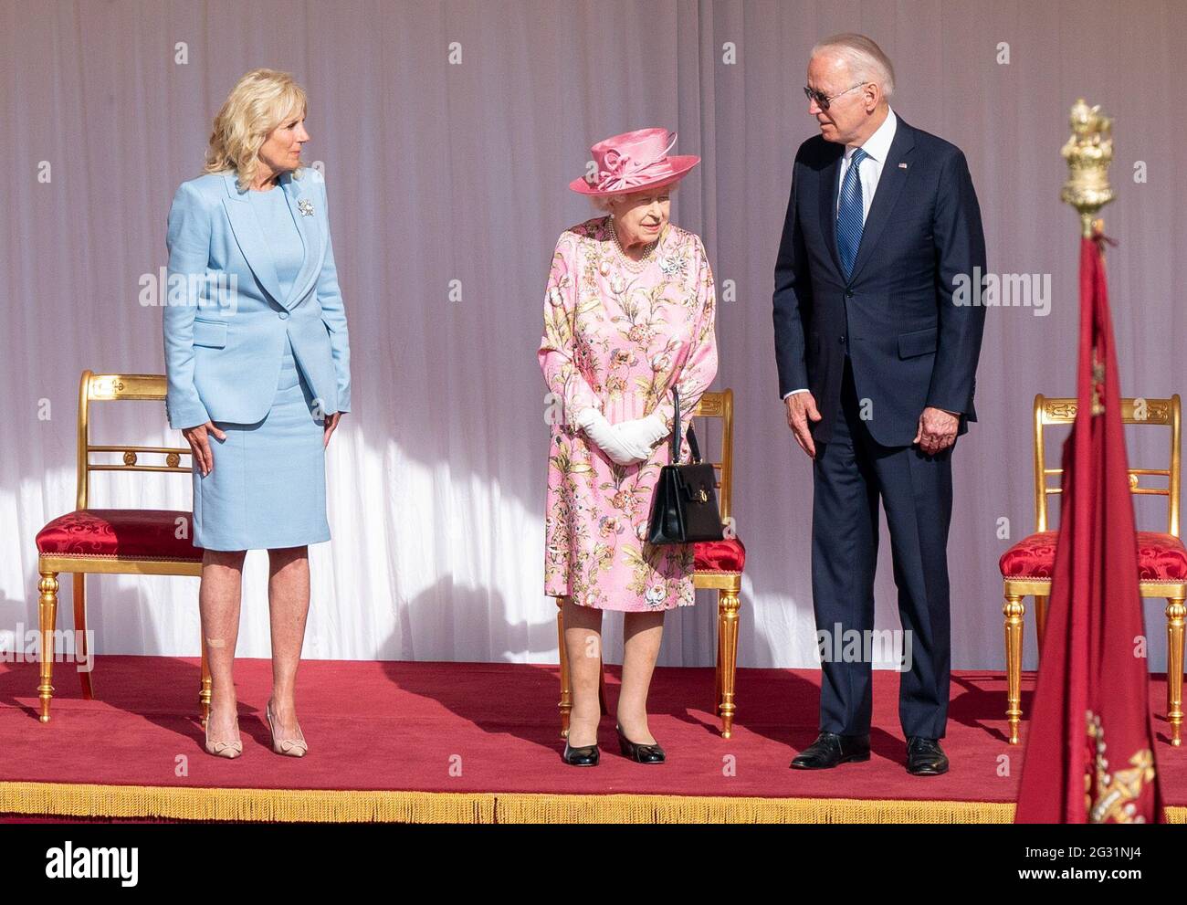 Queen Elizabeth II with US President Joe Biden and First Lady Jill ...