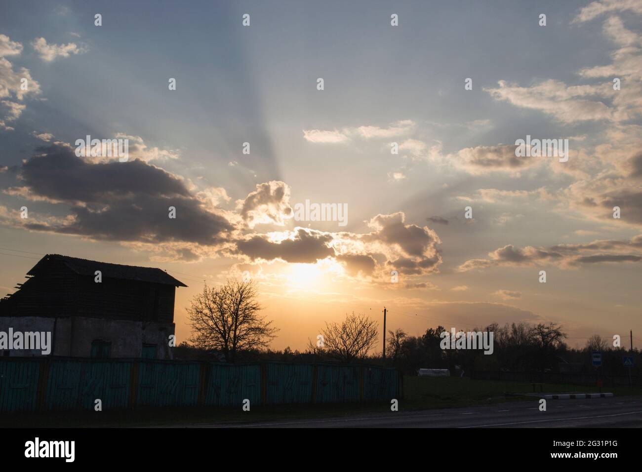 Sunset in the village hi-res stock photography and images - Alamy