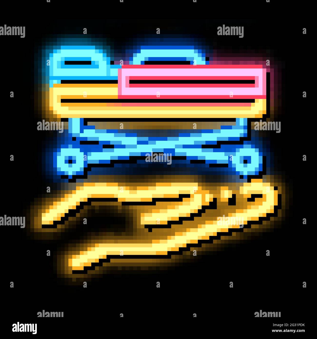 stretcher on hand neon glow icon illustration Stock Vector Image & Art ...