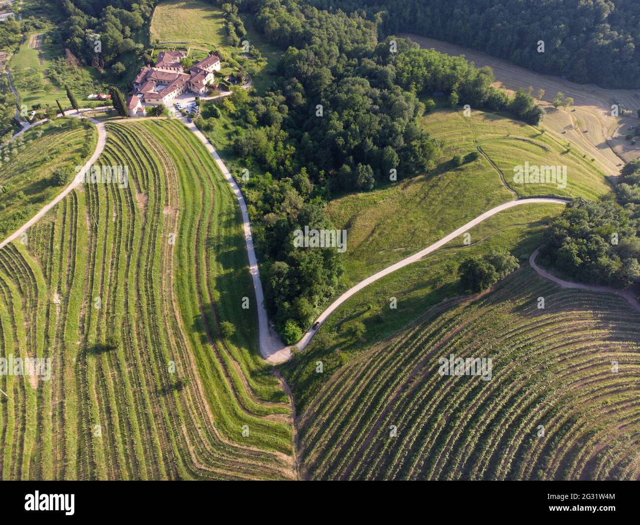 Aerial panorama of Montevecchia beautiful terraces of the lombardy ...