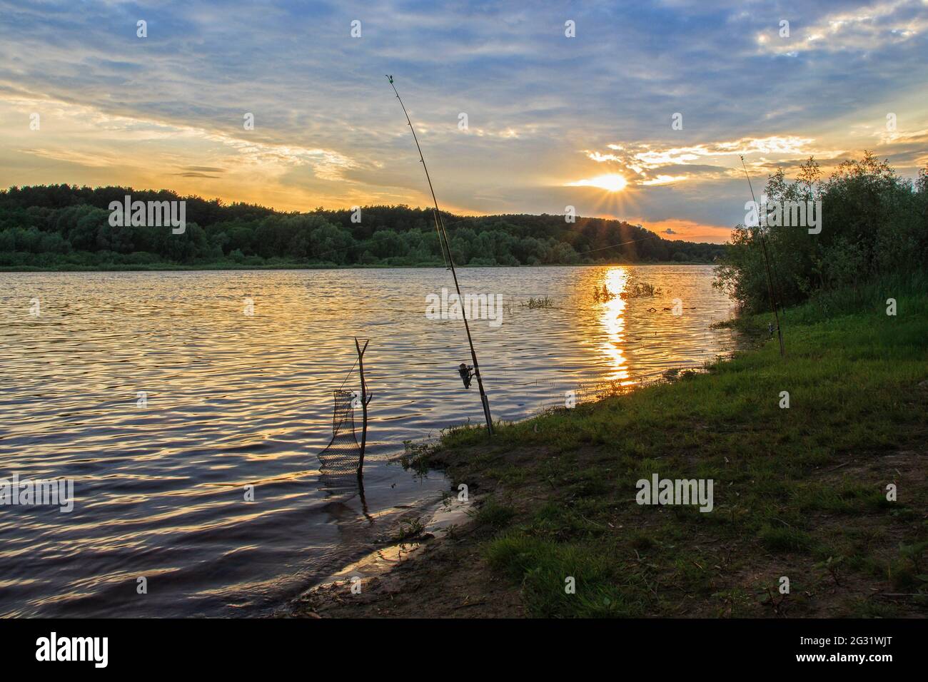 River landscape on the sunrise Stock Photo - Alamy