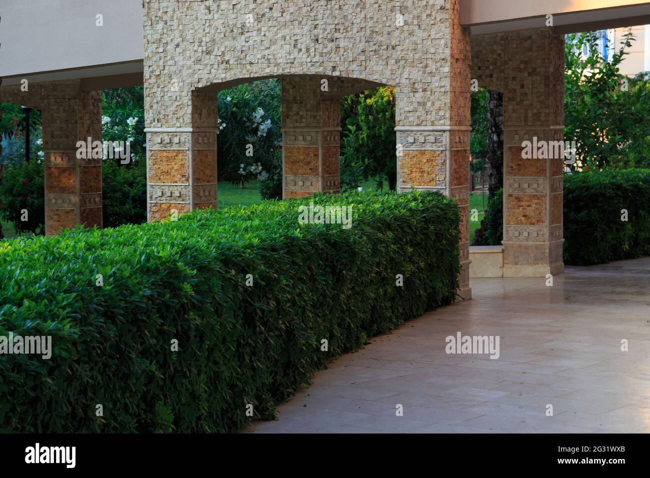Turkish patio with decor and plants Stock Photo - Alamy