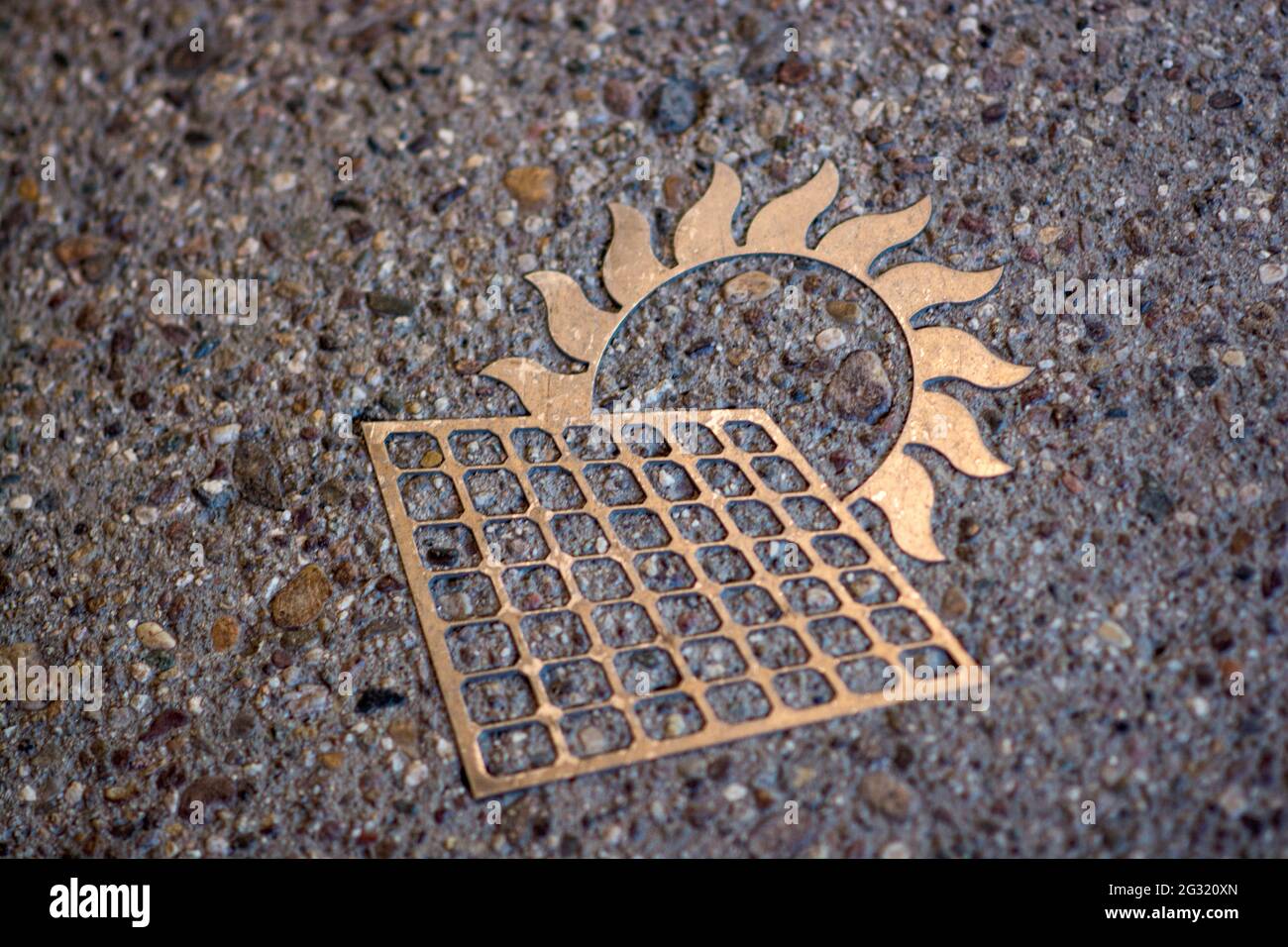 A closeup shot of cast iron pavement on a rough surface Stock Photo - Alamy