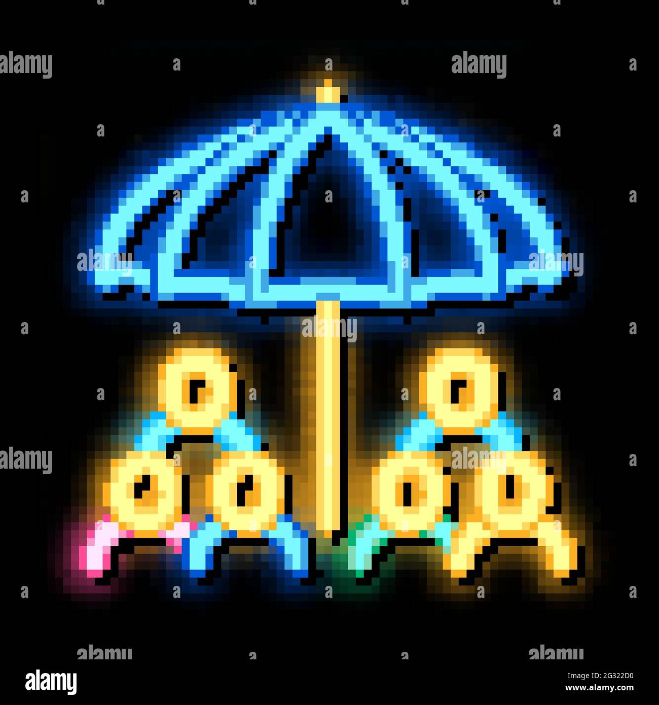 human protect umbrella neon glow icon illustration Stock Vector Image ...