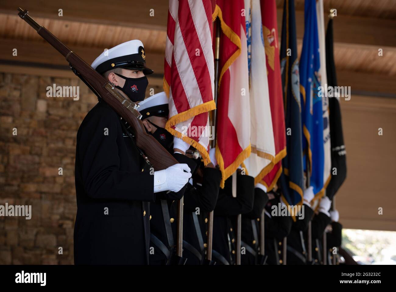 Roswell, Georgia, USA. 3rd Apr, 2021. U.S. Navy JROTC color guard from ...