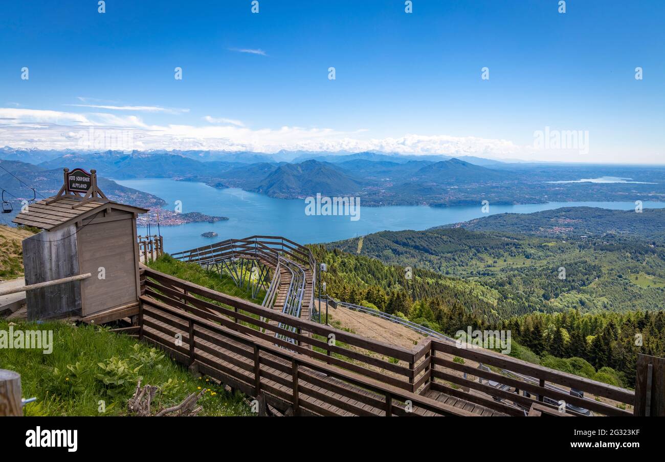 Roller Coaster on the Mount Mottarone over Stresa at the Lago Maggiore ...
