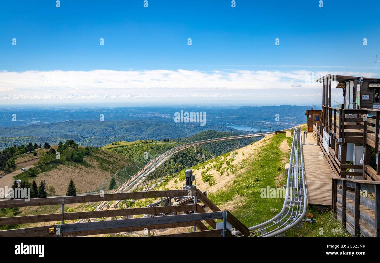 Roller Coaster on the Mount Mottarone over Stresa at the Lago Maggiore ...