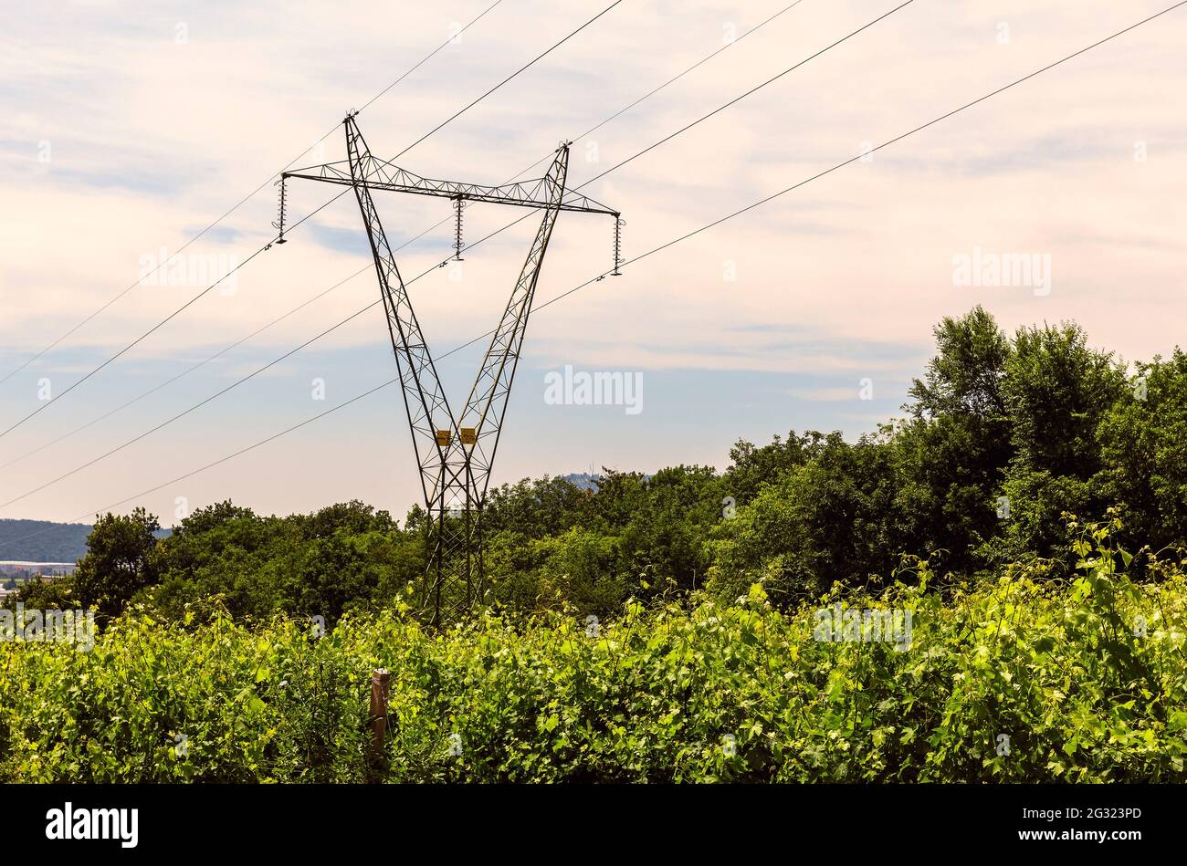A high voltage pylon Stock Photo - Alamy