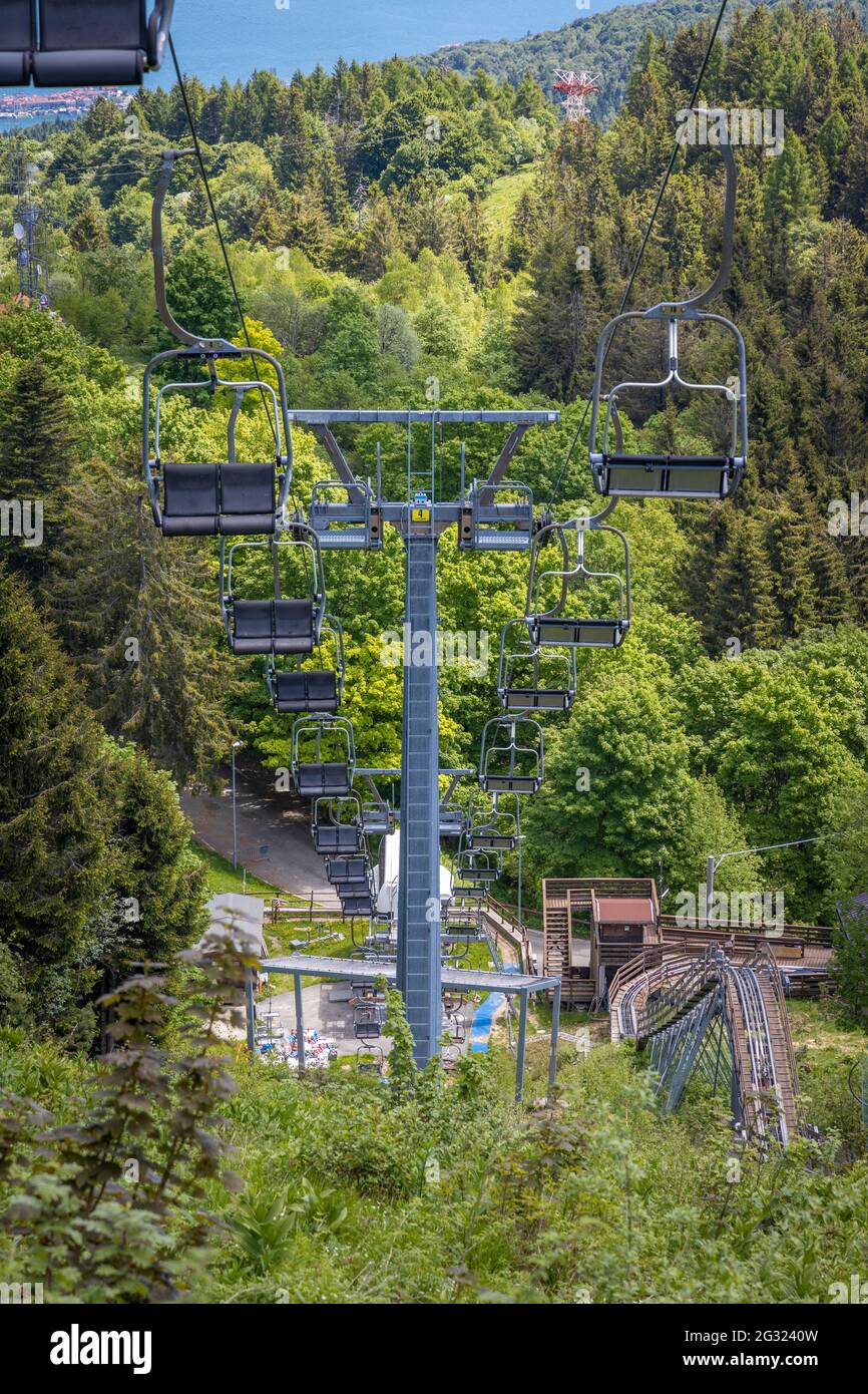 Roller Coaster on the Mount Mottarone over Stresa at the Lago Maggiore ...