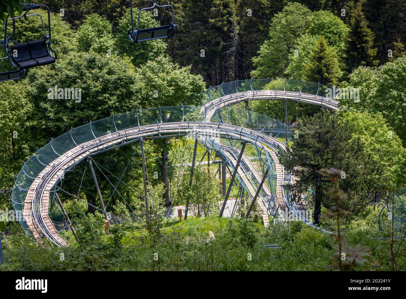 Roller Coaster on the Mount Mottarone over Stresa at the Lago Maggiore ...