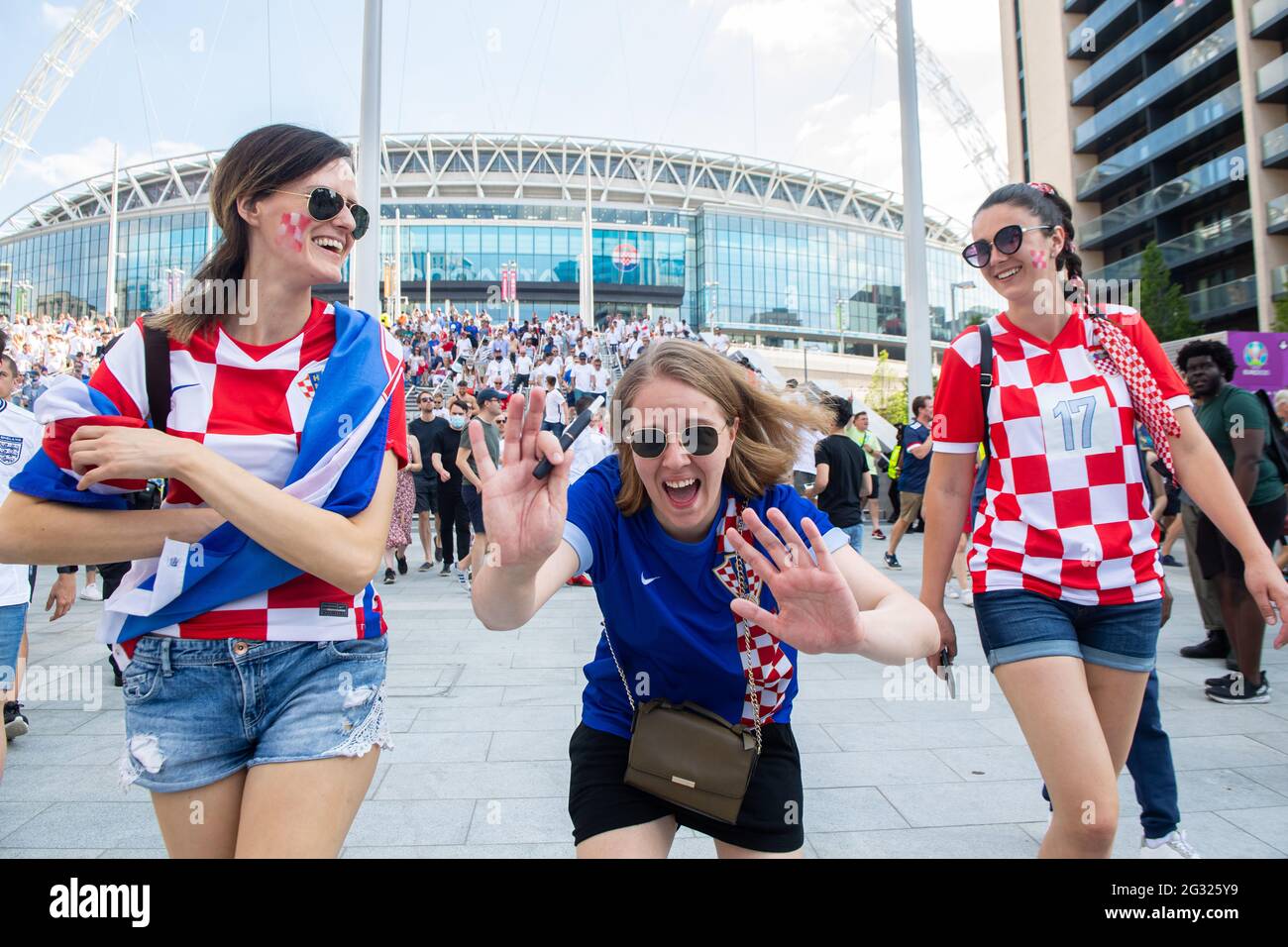 London, UK. 13th June, 2021. Croatian fans excited despite their 1 - 0 ...