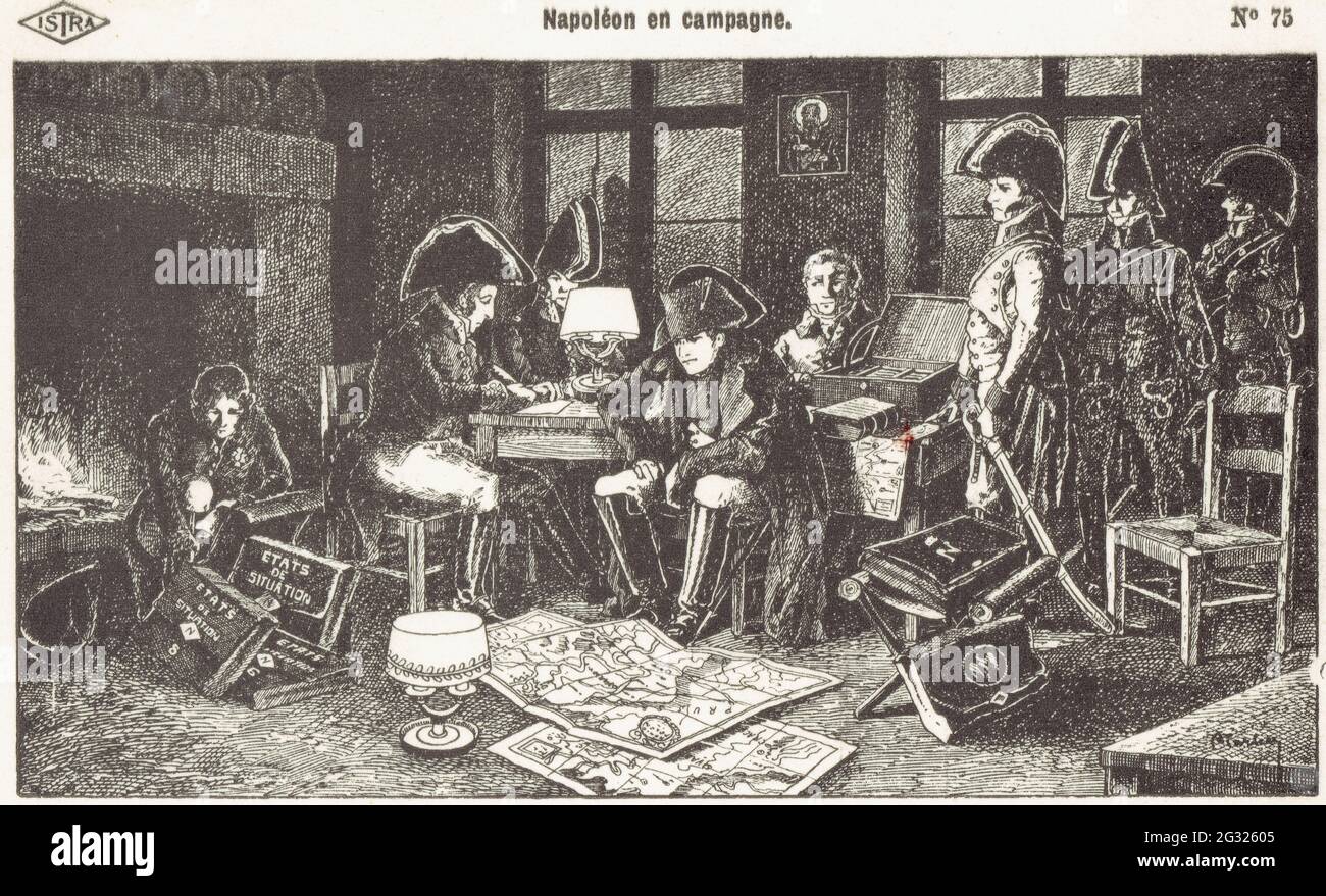 Napoléon et son état-major en campagne Stock Photo - Alamy