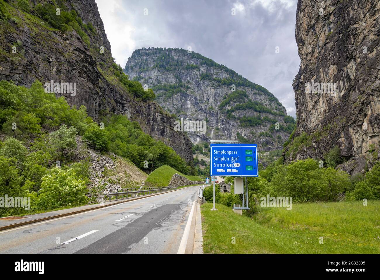 Wonderful landscapes at the drive over the high Simplon Pass in ...