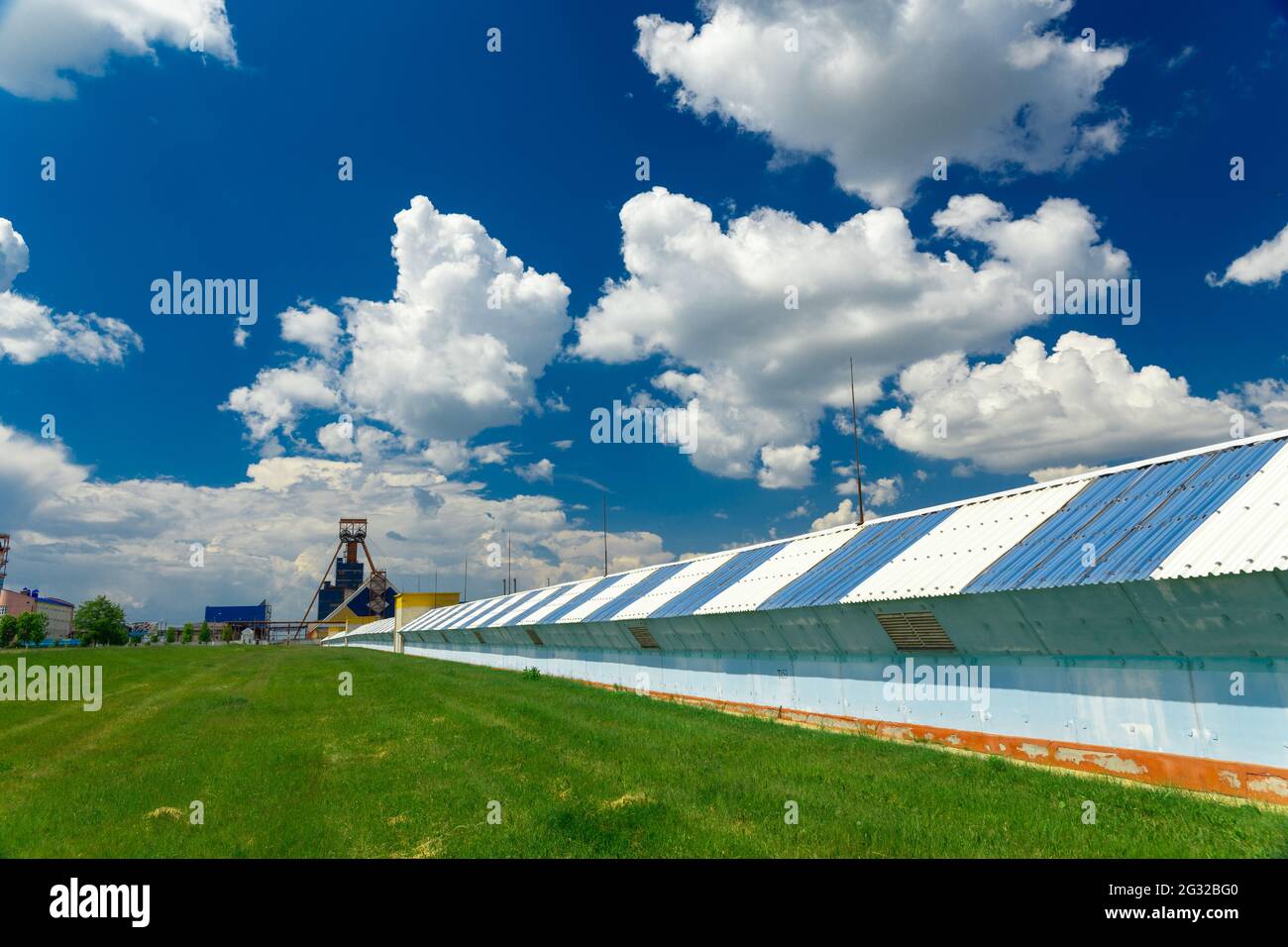 A conveyor with a length of several kilometers for transporting potash ...