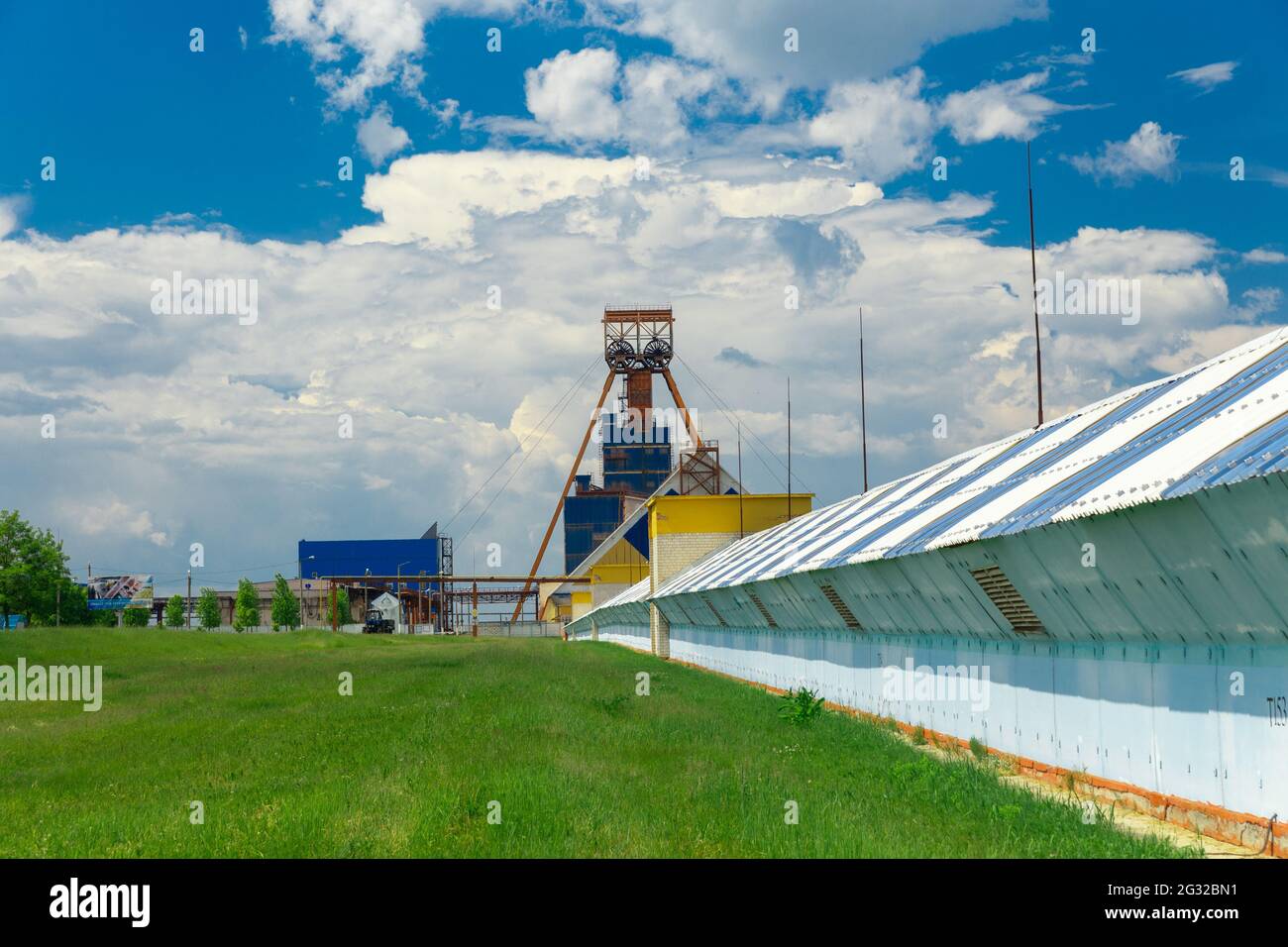 A conveyor with a length of several kilometers for transporting potash ...