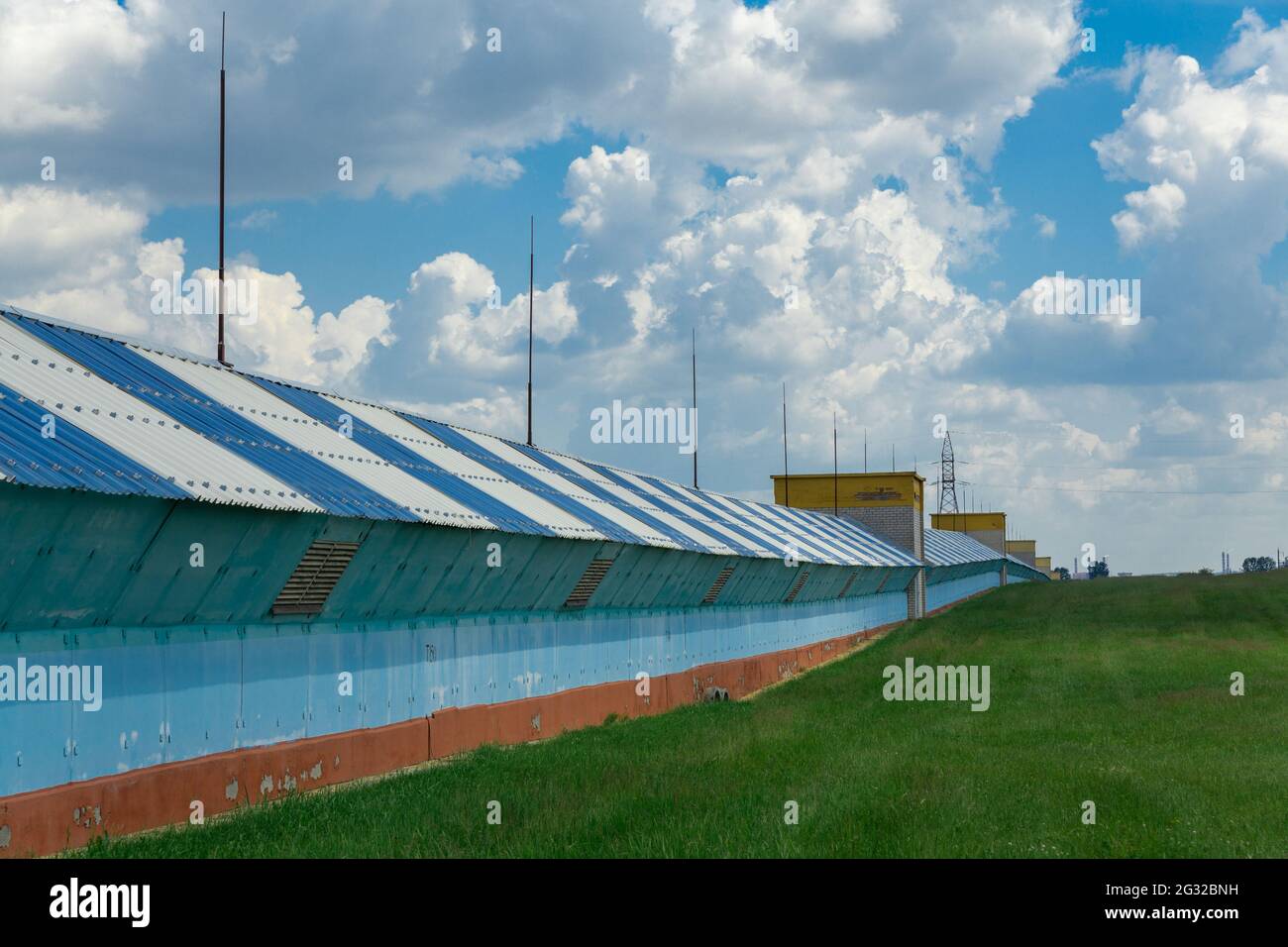A conveyor with a length of several kilometers for transporting potash ...