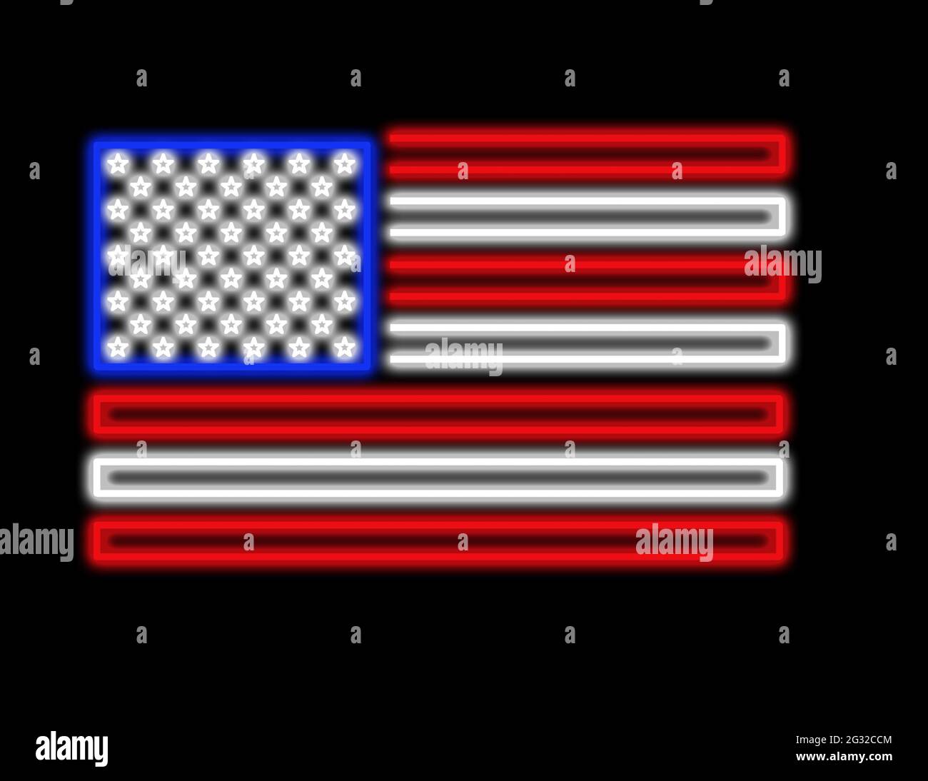 USA flag neon sign isolated on black. 3D rendering Stock Photo - Alamy