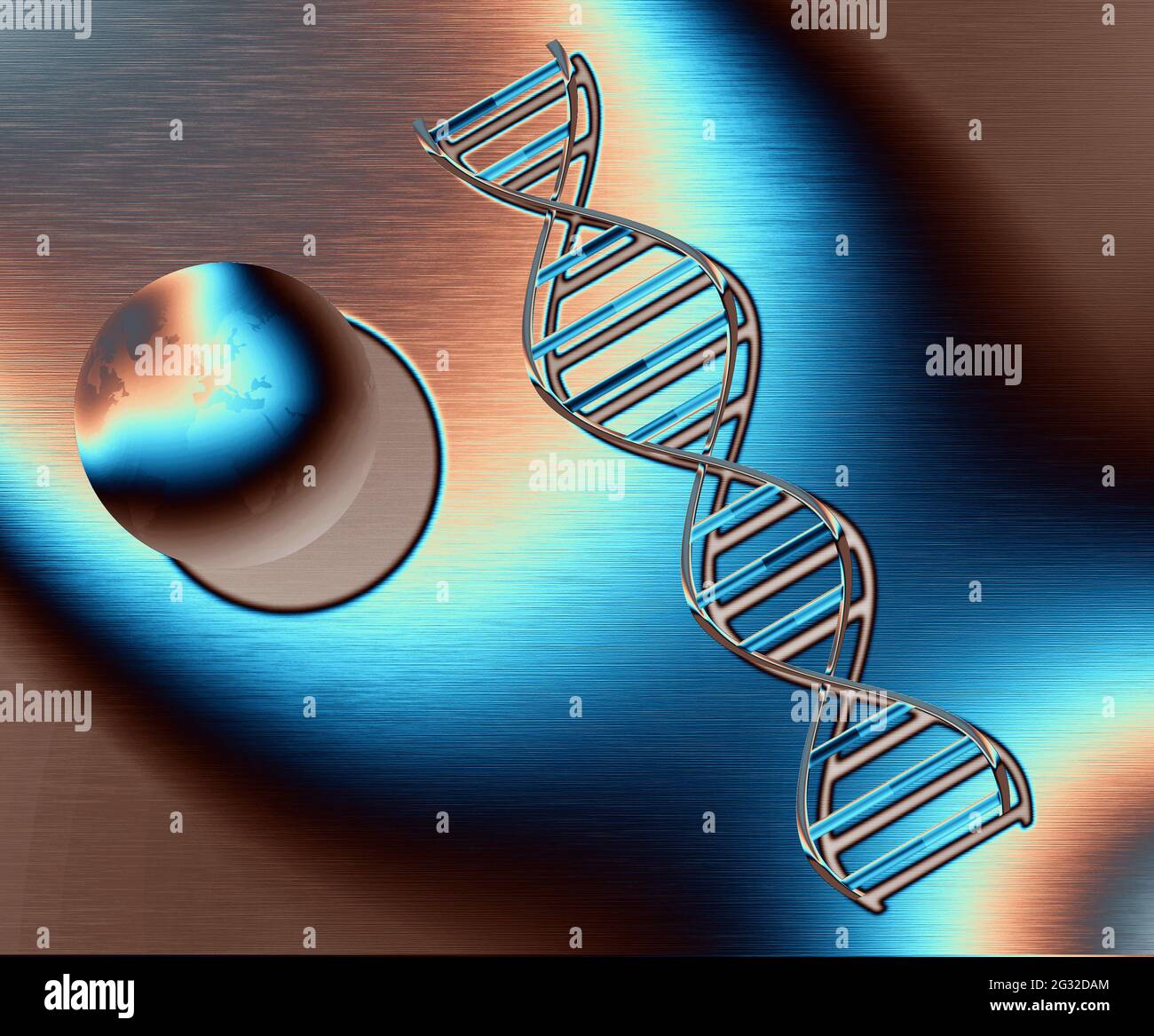 Planet Earth and DNA strand. 3D rendering Stock Photo - Alamy