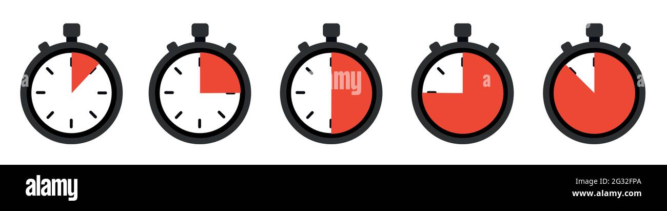 Timers set on white background. Web timer icon. Vector illustration ...