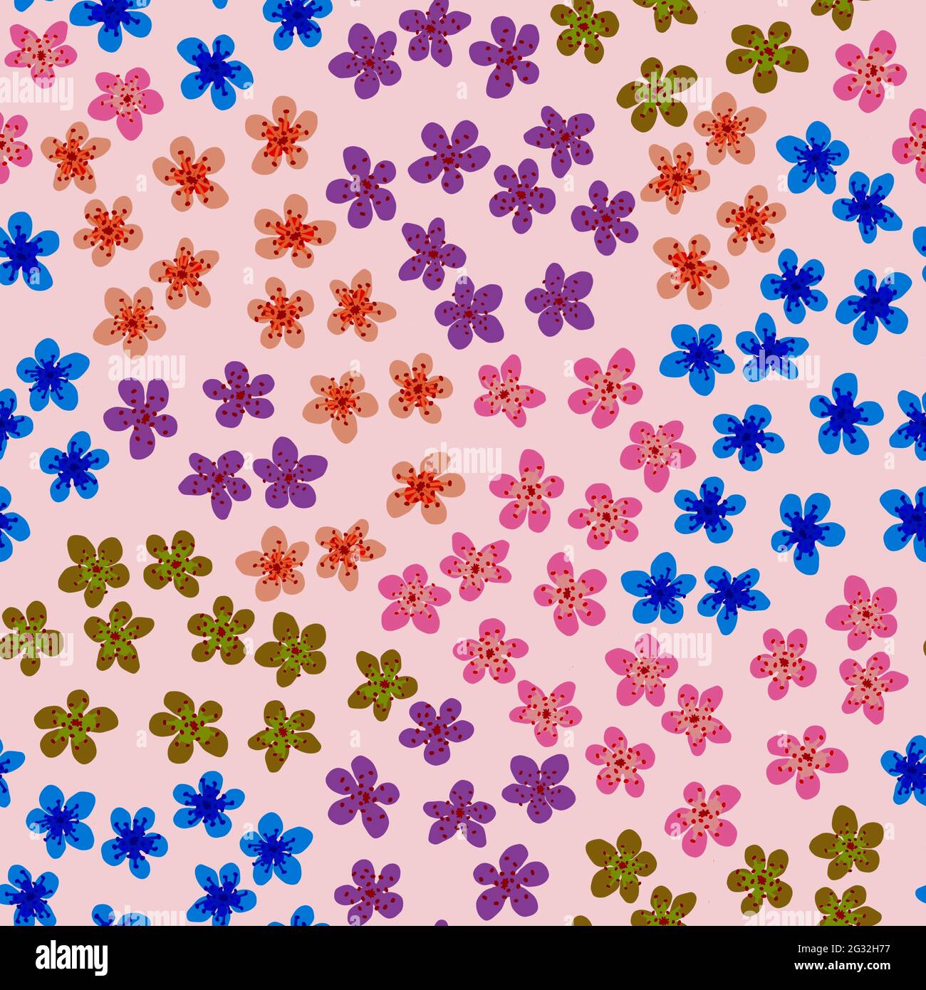 Seamless pattern with blossoming Japanese cherry sakura for fabric ...