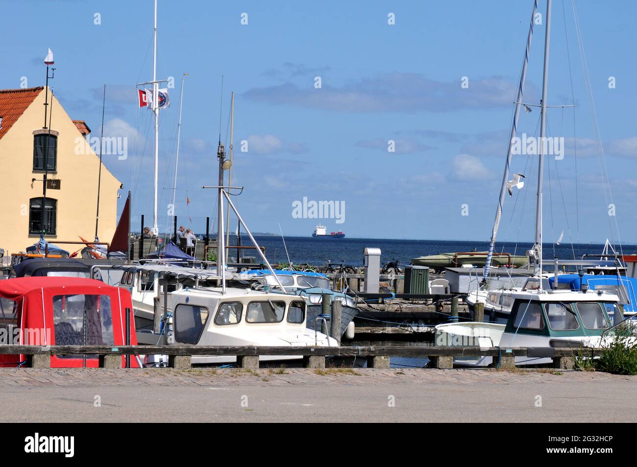 Dragor / Denmark. 13 June 2021, Cargo ships sailing through in ...