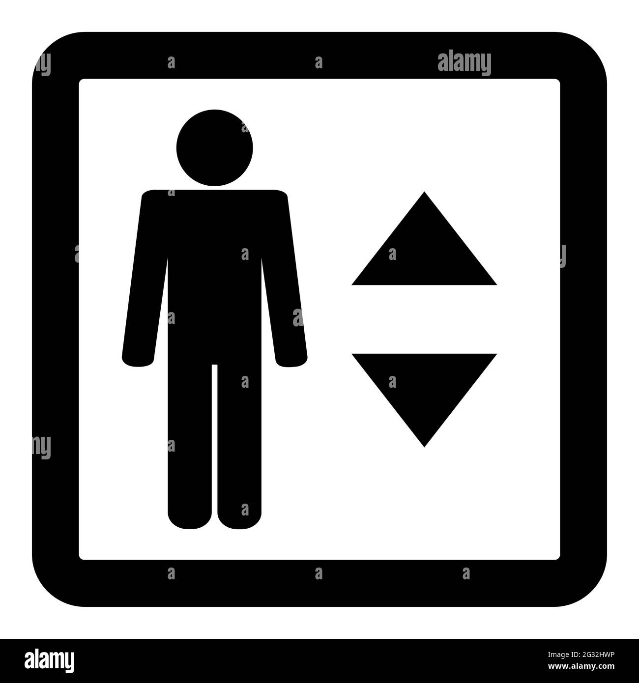 Simple black elevator, lift, level vector icon isolated on white ...