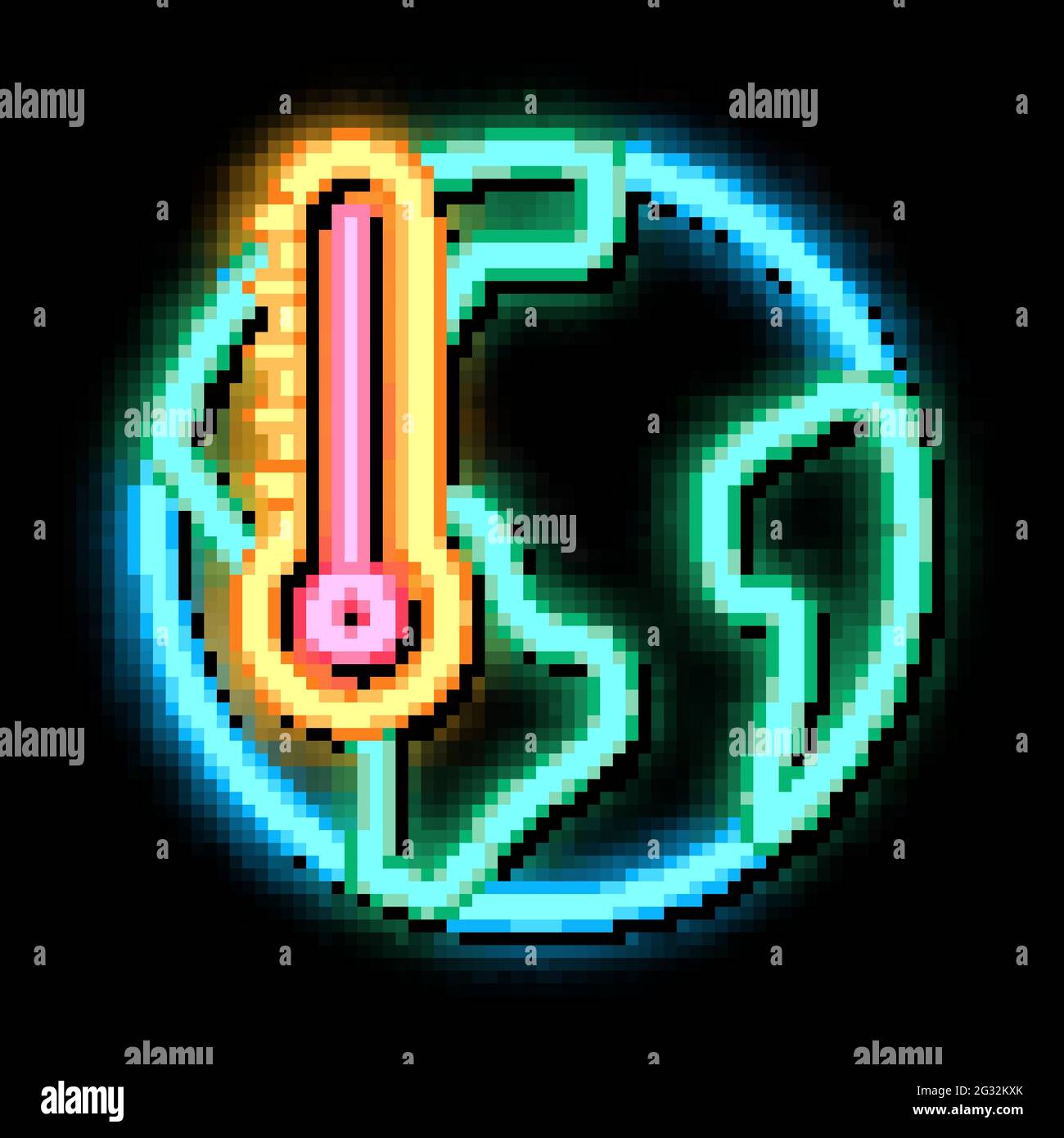 earth temperature neon glow icon illustration Stock Vector Image & Art ...