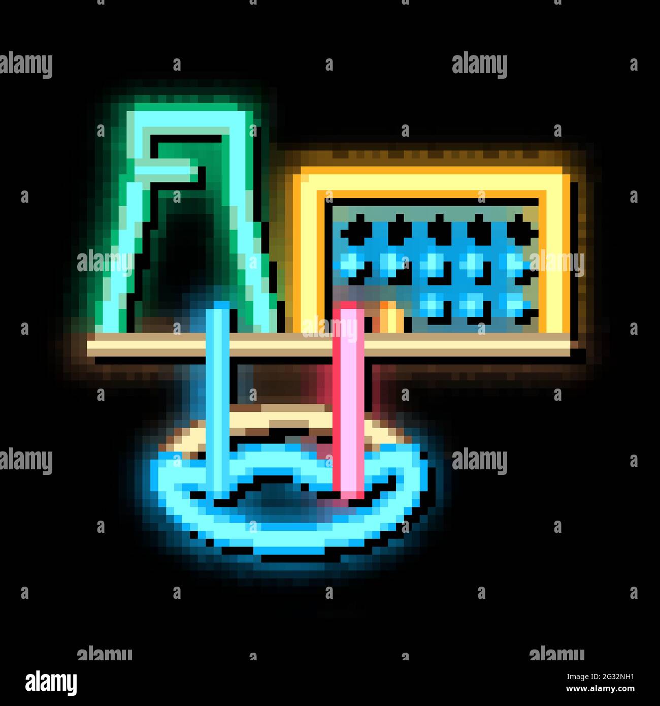 nuclear power plant neon glow icon illustration Stock Vector Image ...