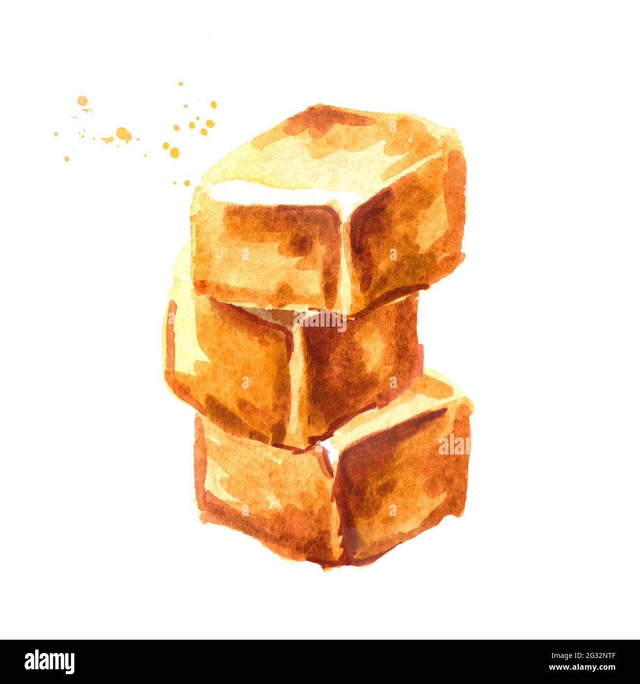 Caramel candies. Watercolor hand drawn illustration, isolated on white ...