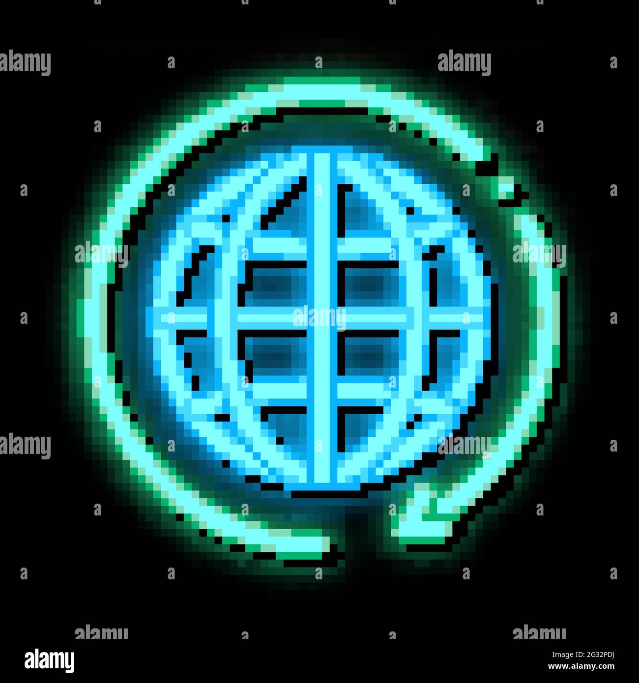 earth turn neon glow icon illustration Stock Vector Image & Art - Alamy