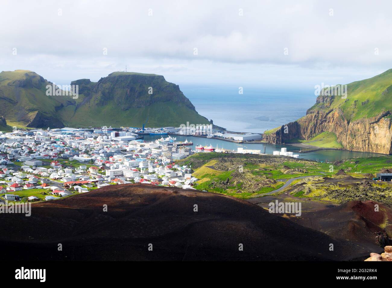 Town heimaey from eldfell volcano hi-res stock photography and images ...