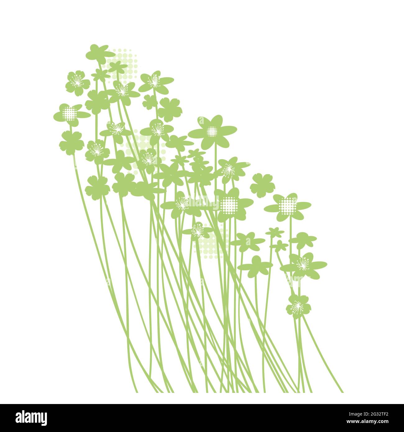 Green little simple flowers. Vector illustration Stock Vector Image ...