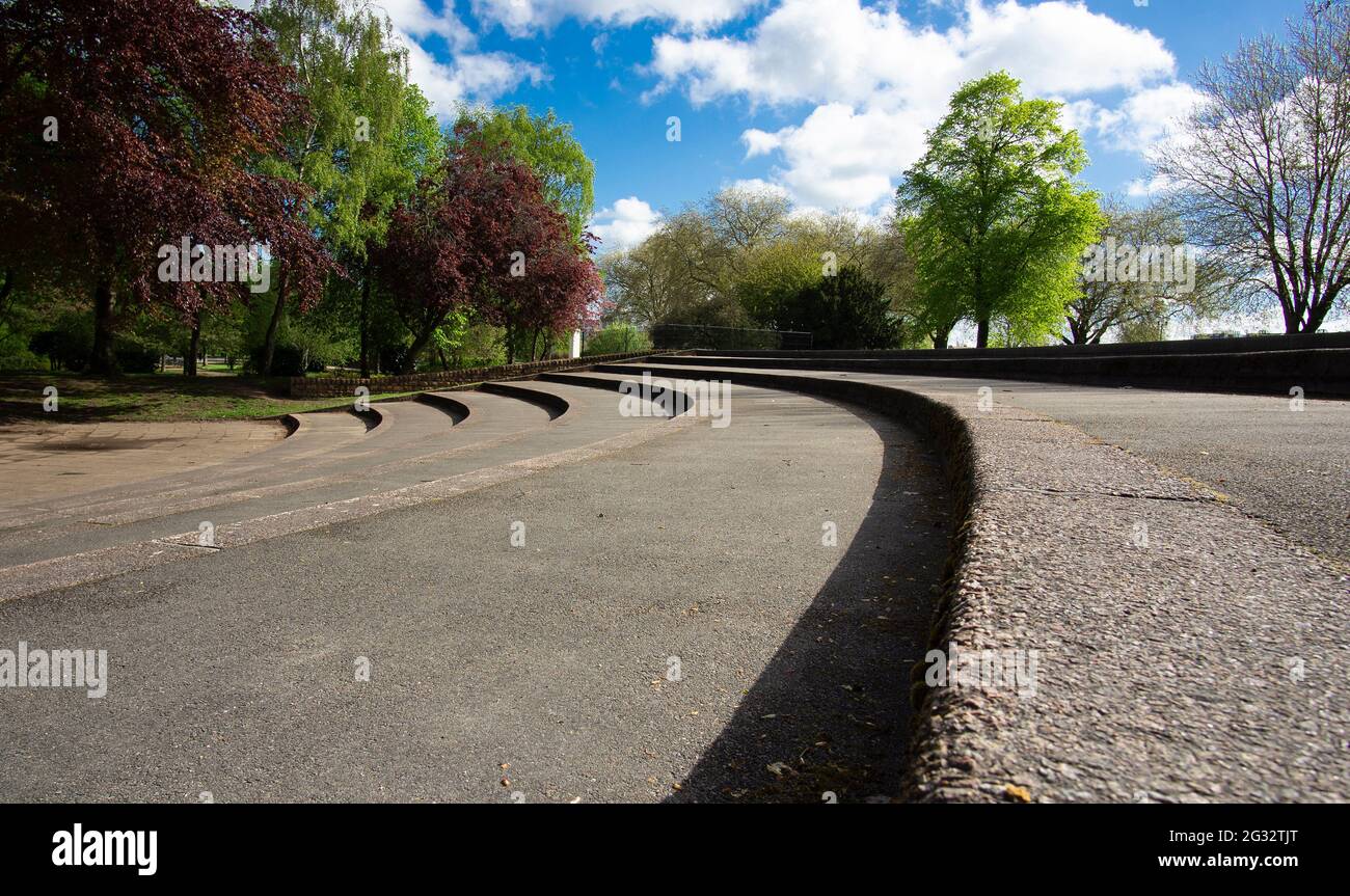 Shallow concrete steps in a park Stock Photo - Alamy