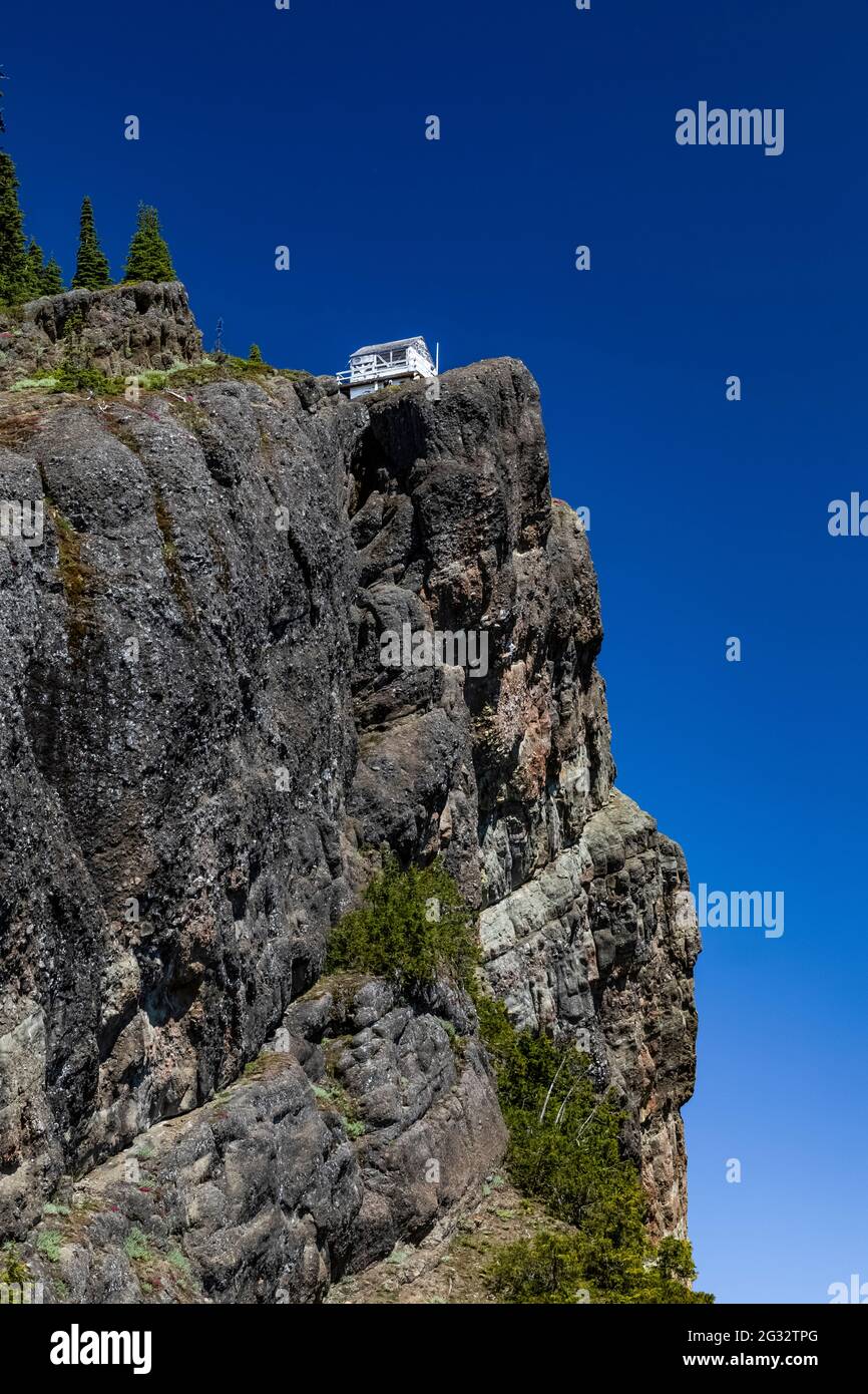 High Rock Lookout with its commanding view of Mount Rainier, at end of ...