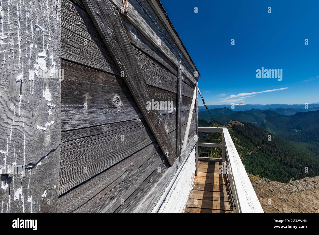 Details of High Rock Lookout, with its commanding view of Mount Rainier ...