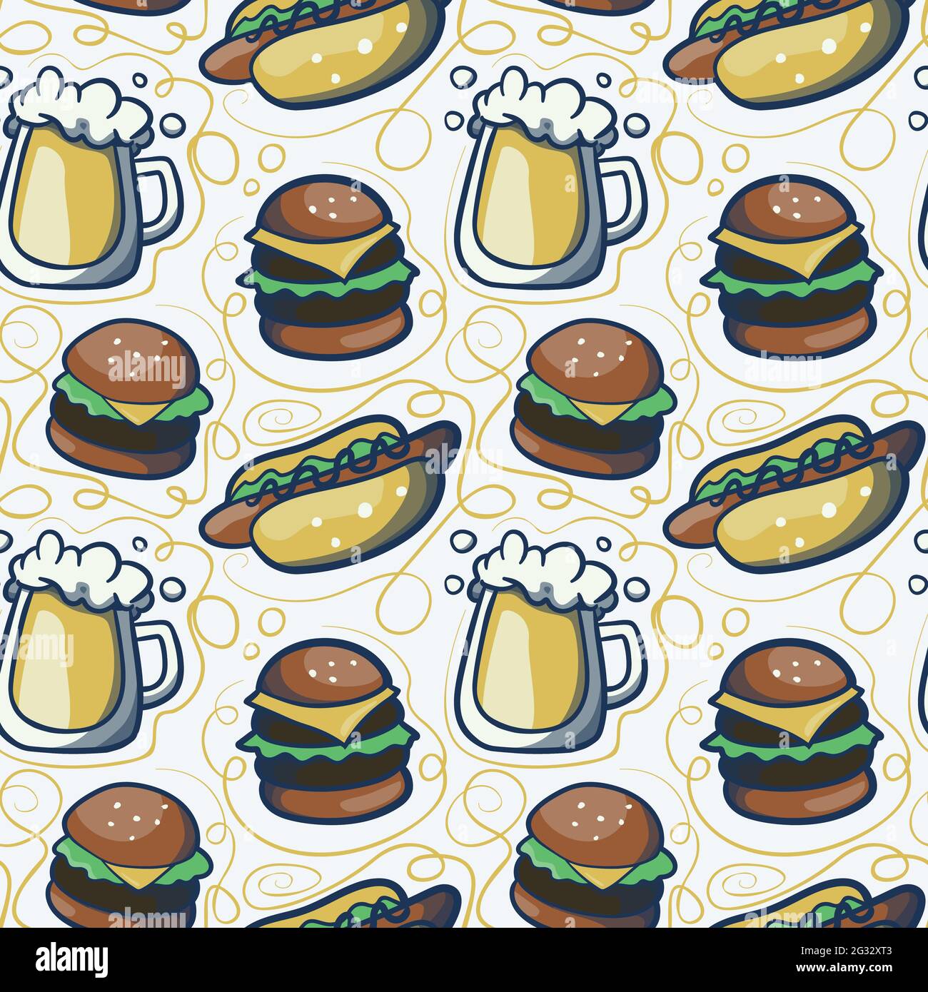 Burger pattern Stock Vector Images - Alamy