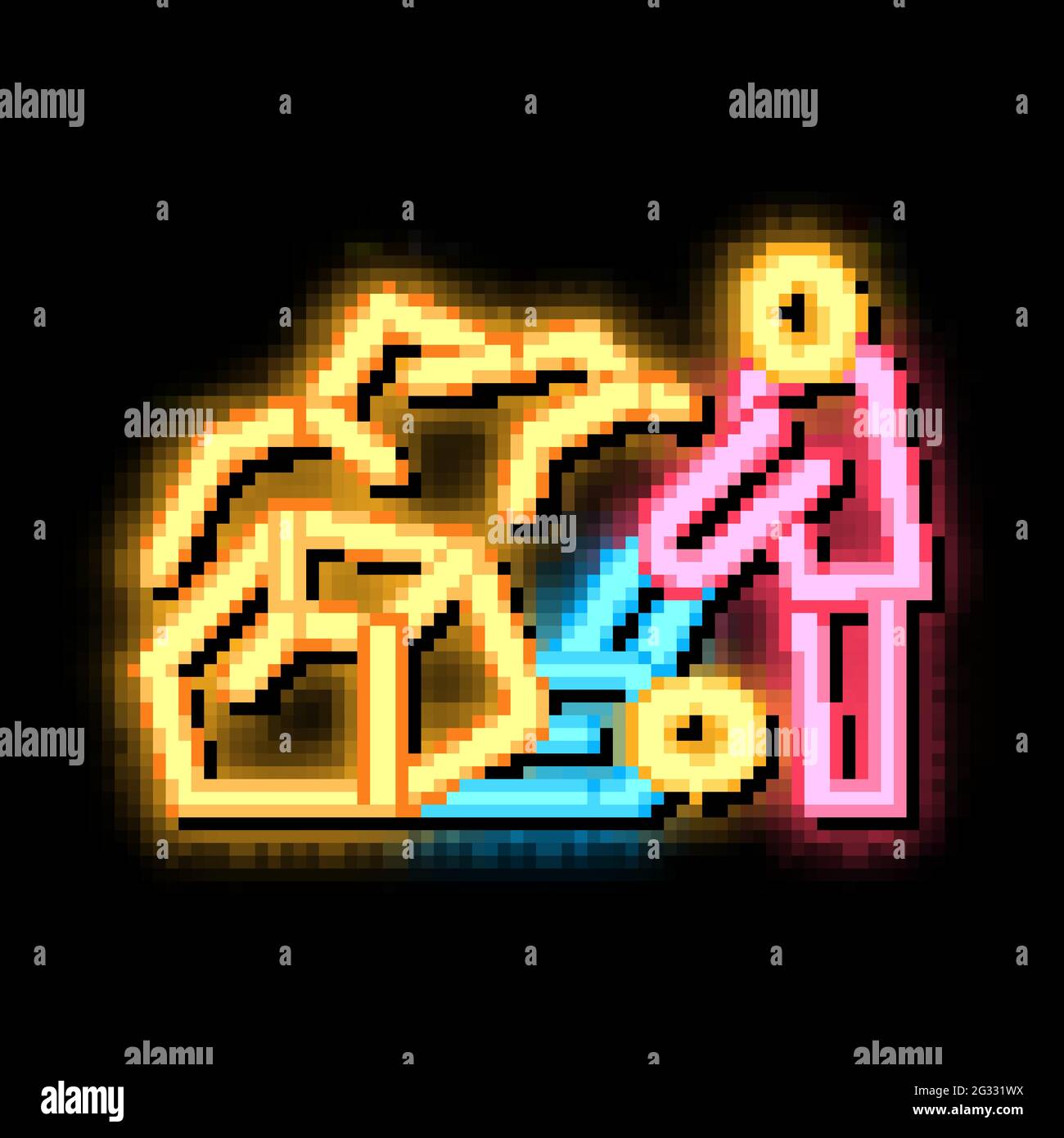 saving human from rubble neon glow icon illustration Stock Vector Image ...