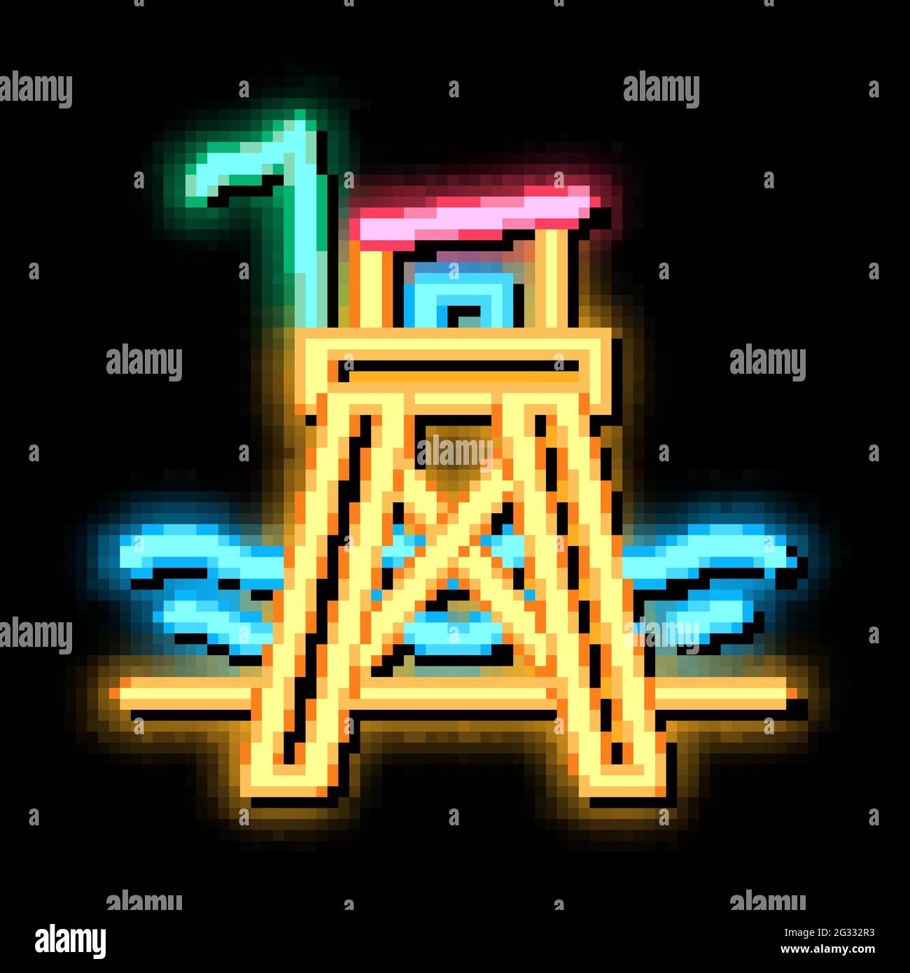 rescue beach tower neon glow icon illustration Stock Vector Image & Art ...