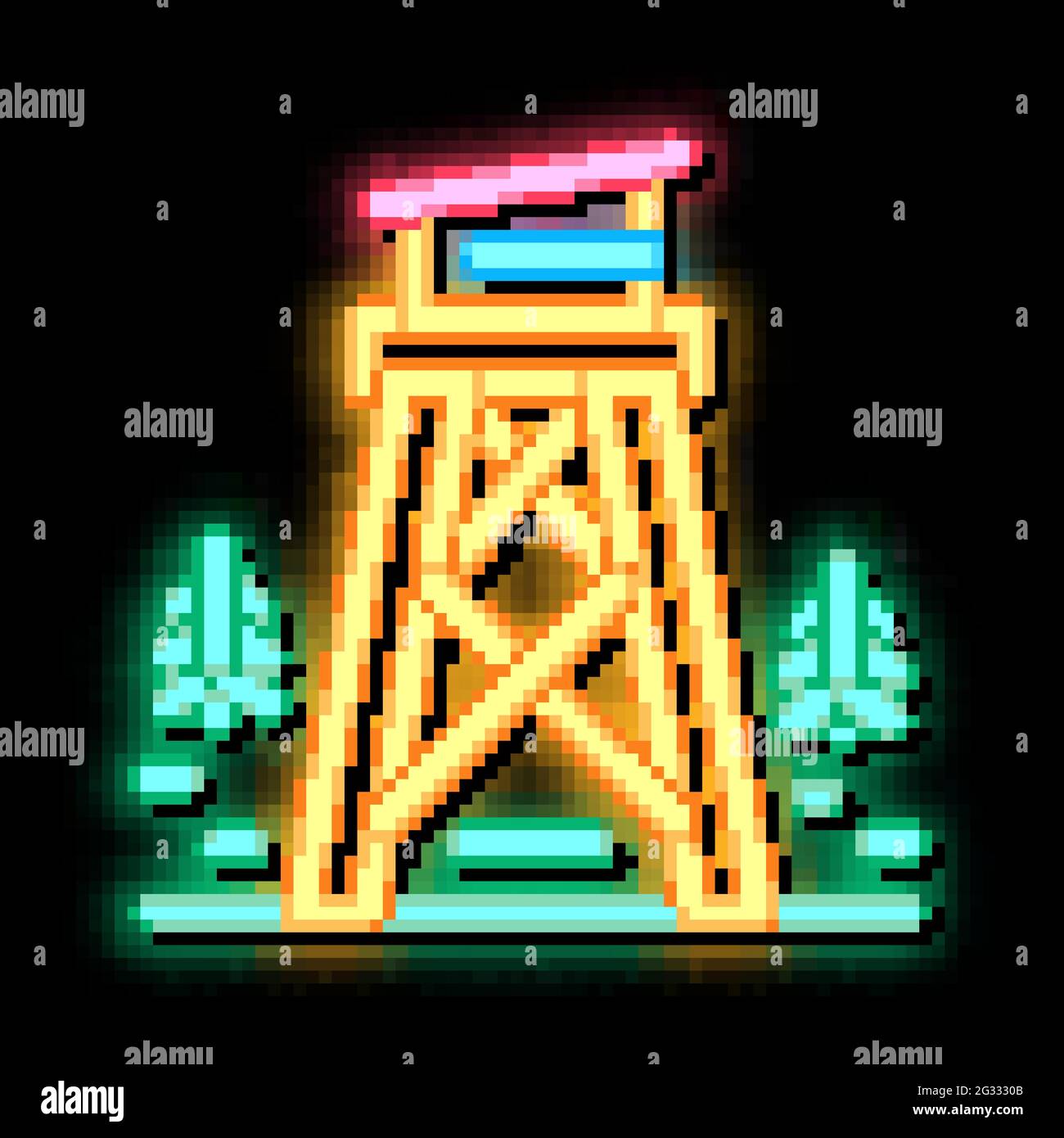 rescue forest tower neon glow icon illustration Stock Vector Image ...